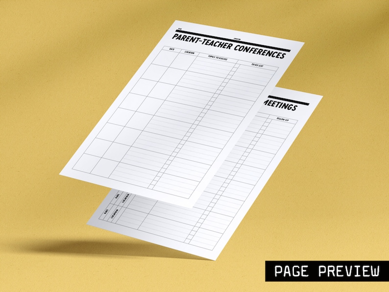 Printable Teacher-parent Communication Planner Pages for Teachers // A4 ...