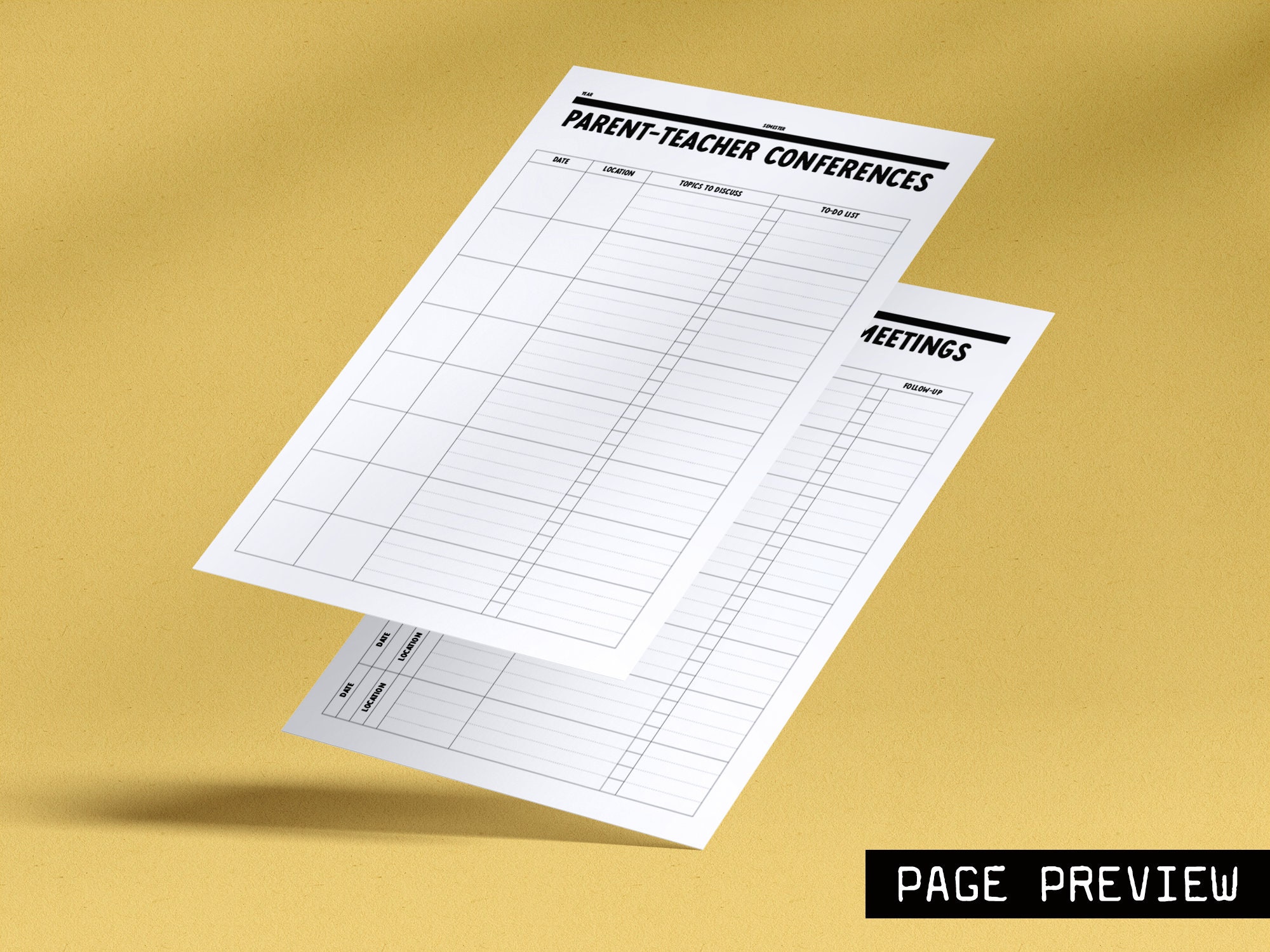 Printable Teacher-parent Communication Planner Pages for Teachers // A4 ...