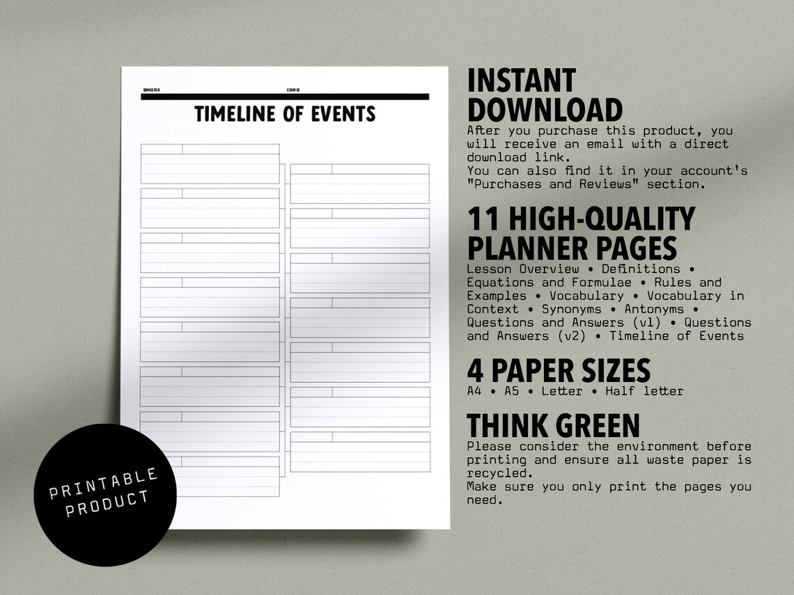 Printable Advanced Academic Note Taking Pages for Students // A4 A5 ...