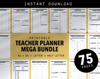 Printable Grade and Behavior Tracker Planner Pages for Teachers // A4 ...