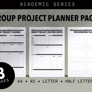 Printable Academic Group Project Planner Pages for Students // A4 + A5 ...