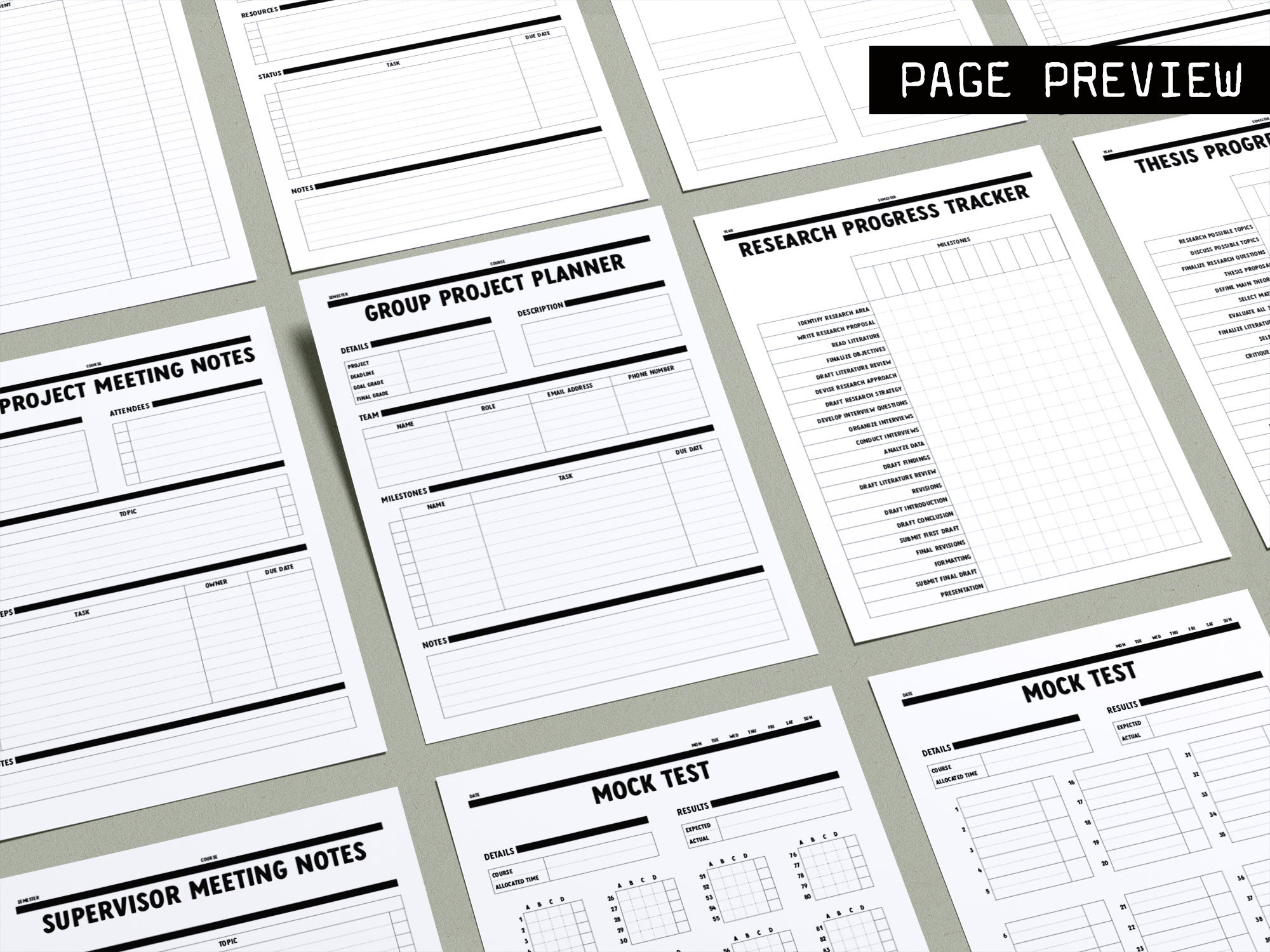 Printable Academic Mega Bundle for Students // A4 + A5 + Letter + Half ...