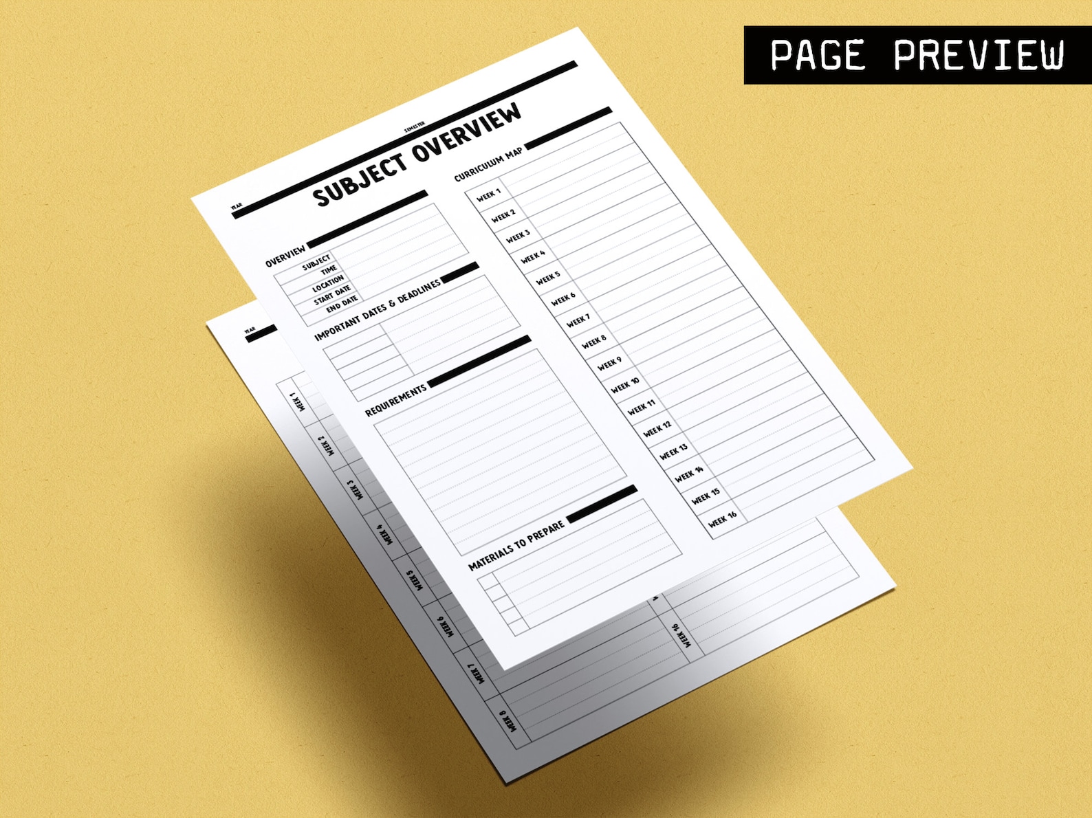 Printable Lesson Plan and Curriculum Map Templates for Teachers // A4 ...