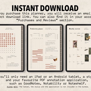 Light Academia / Cottagecore Inspired Undated Digital Planner ...