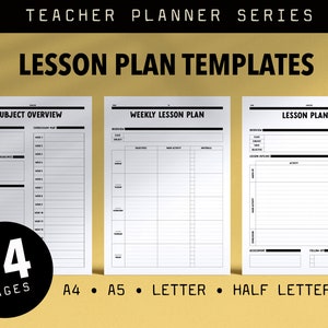 Printable Lesson Plan and Curriculum Map Templates for Teachers // A4 ...