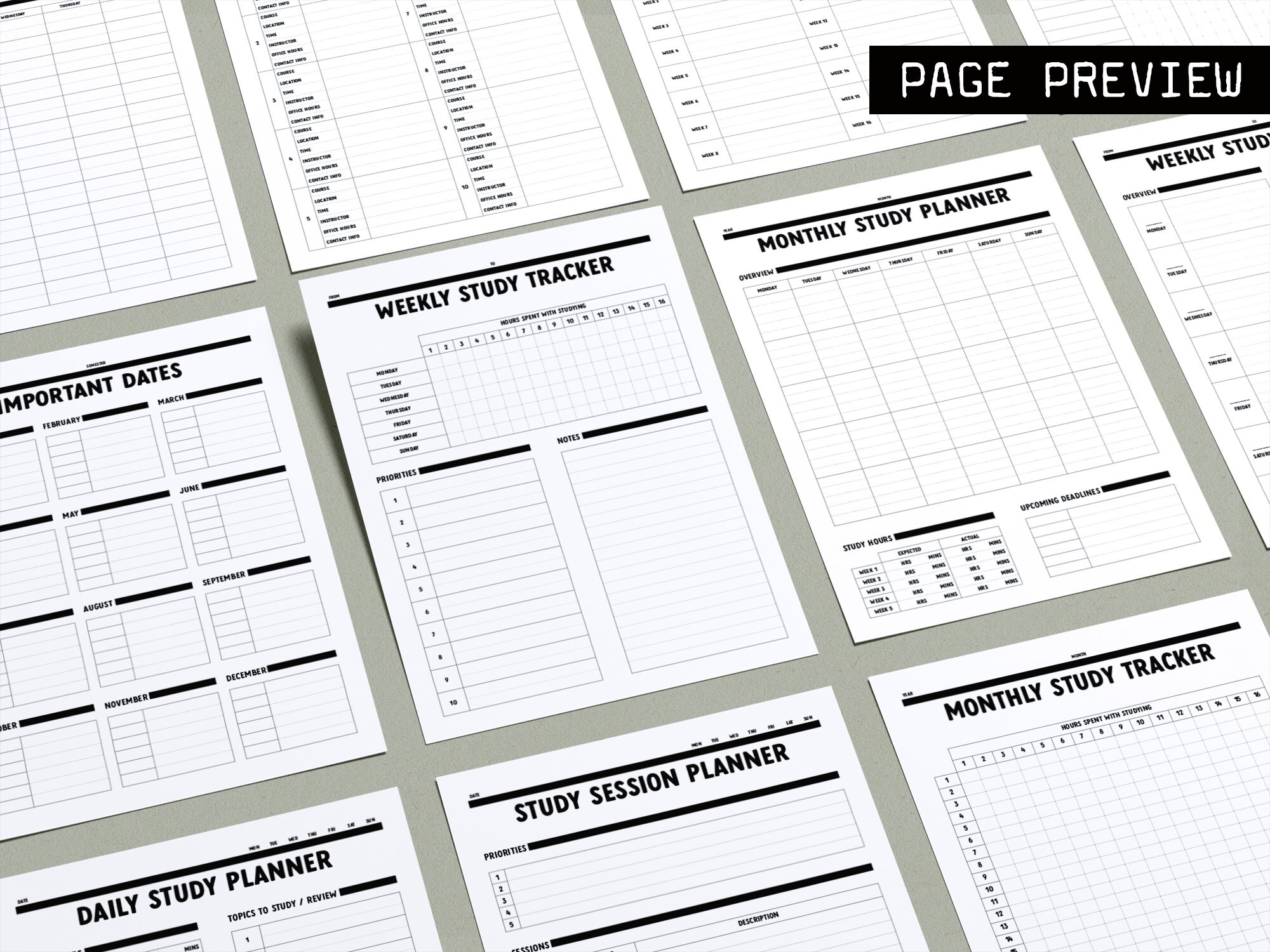 Printable Academic Mega Bundle for Students // A4 + A5 + Letter + Half ...