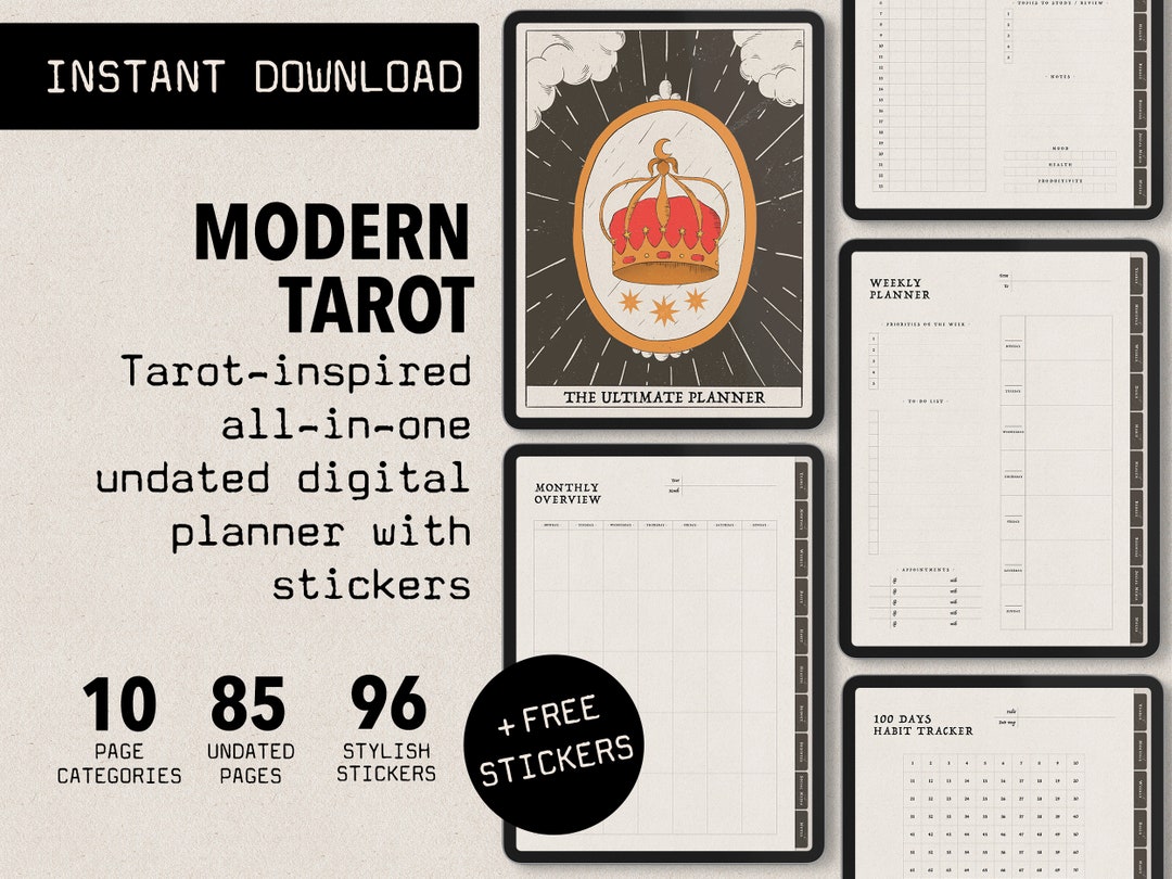 Tarot Inspired Undated All-in-one Digital Planner & Sticker Set - Etsy