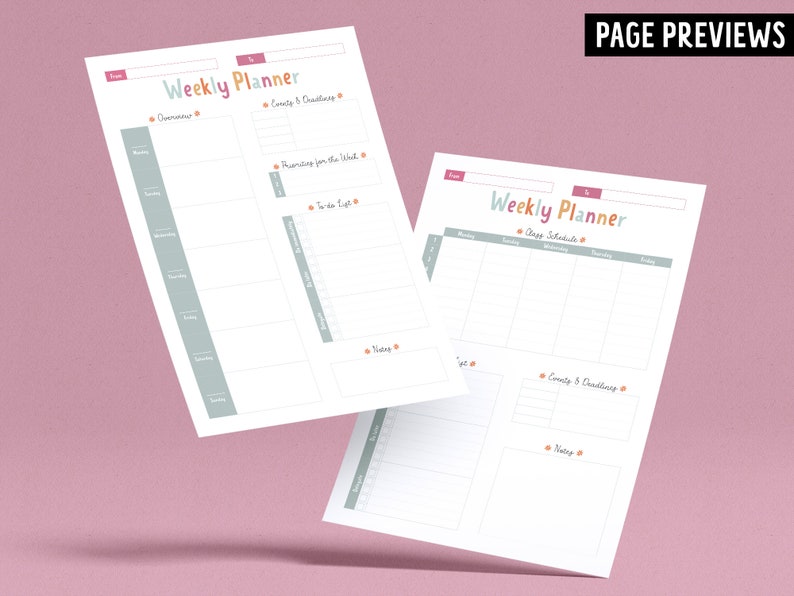 Fillable Printable Monthly, Weekly and Daily Planner Pages for Teachers ...