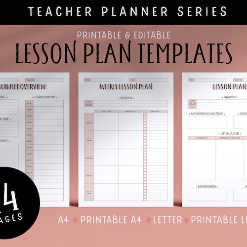 Fillable Printable Lesson Plan and Curriculum Map Templates - Etsy