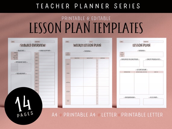 Fillable Printable Lesson Plan and Curriculum Map Templates - Etsy