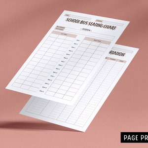 Fillable Printable Student Profile, Student List and Seating Chart ...