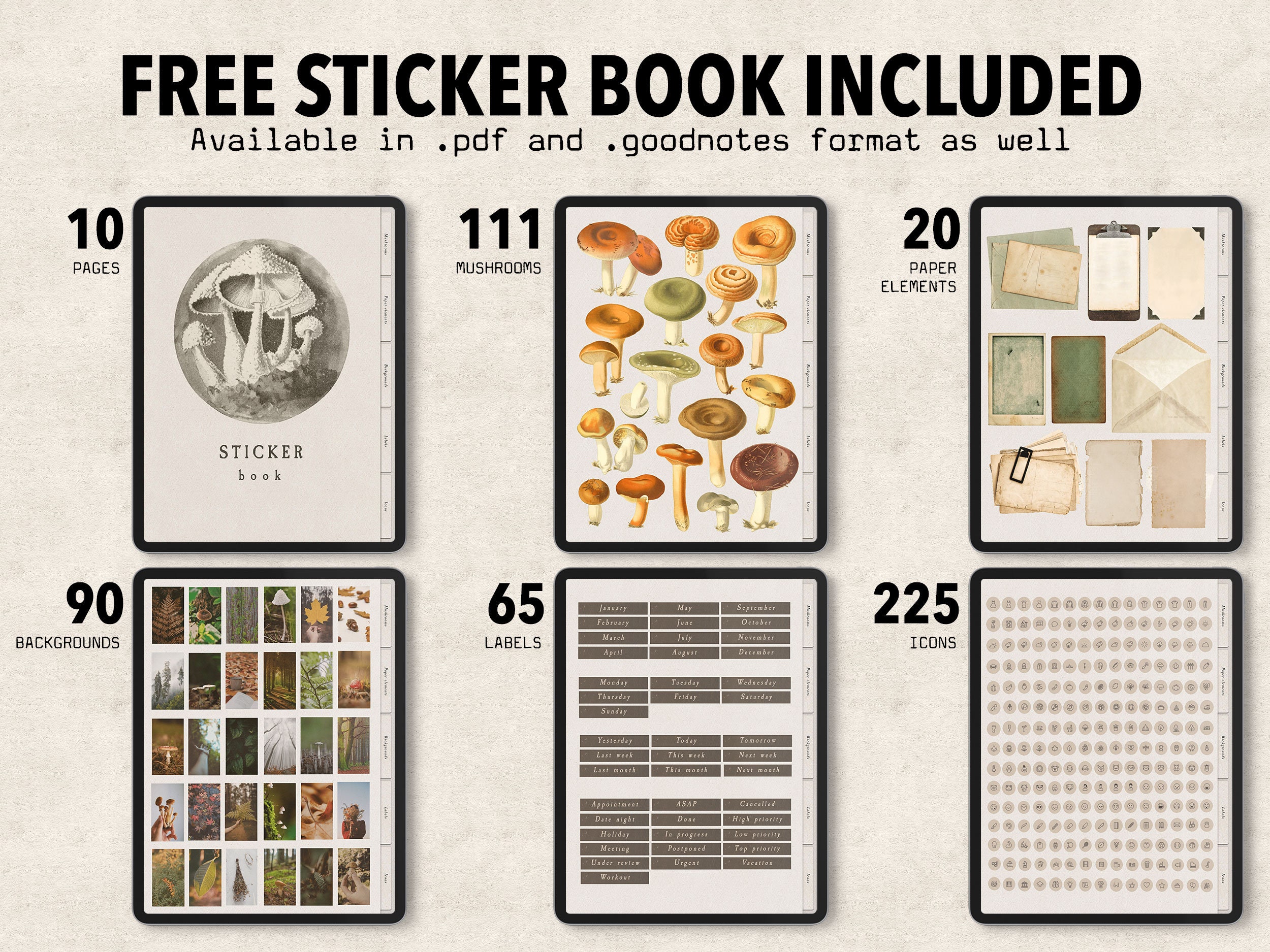 Cottagecore / Light Academia Inspired Undated Digital Planner - Vintage ...