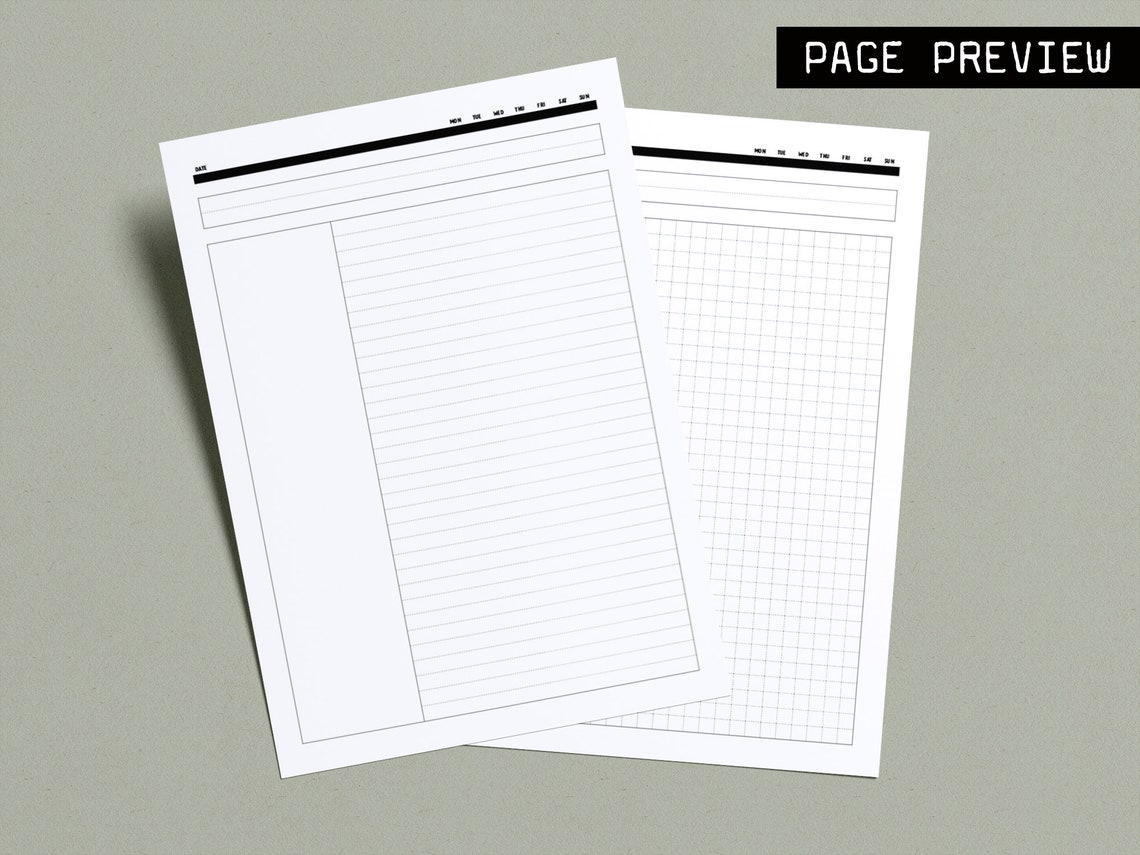 Printable Note Taking Pages for Students // A4 A5 Letter Half-letter - Etsy