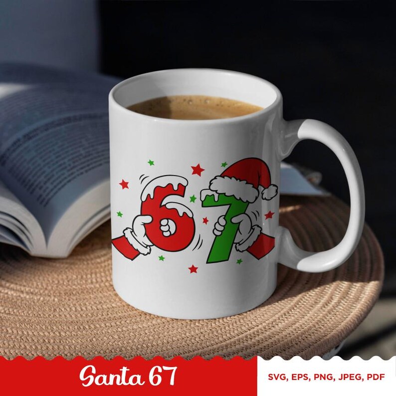 Santa 67 SVG | Christmas Number Clipart (digital Download) - Etsy