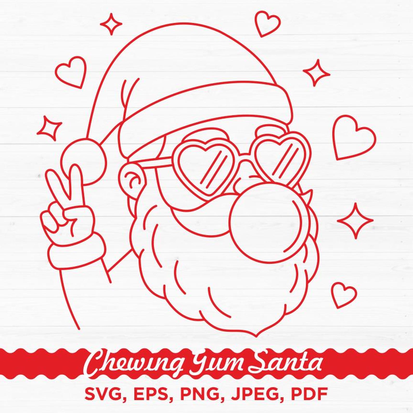 Chewing Gum Santa. Funny Christmas Pop Art Design (digital Download) - Etsy