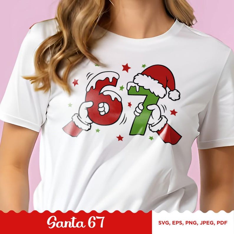 Santa 67 SVG | Christmas Number Clipart (digital Download) - Etsy