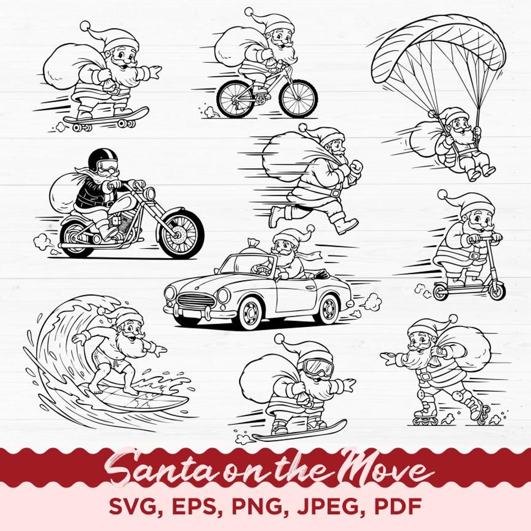 Santa on the Move | Christmas SVG Bundle (digital Download) - Etsy