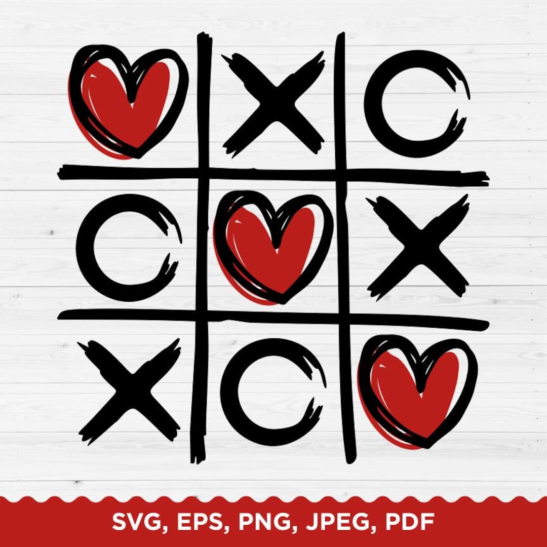 Valentine's Day Tic-tac-toe SVG, Heart Game Board (digital Download) - Etsy