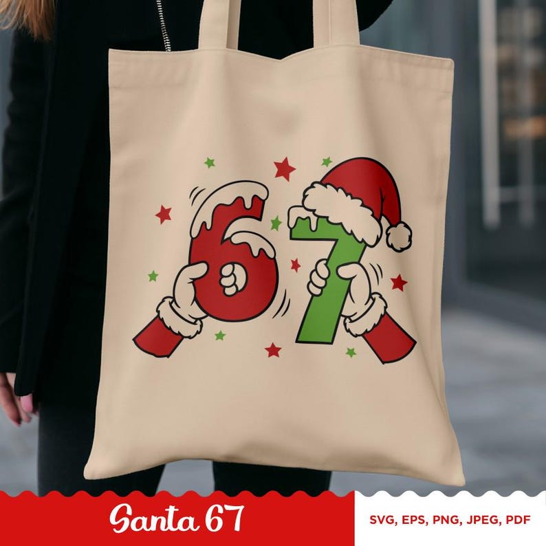 Santa 67 SVG | Christmas Number Clipart (digital Download) - Etsy