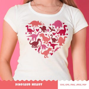 Dinosaur Heart SVG, Valentine's Day Dino Art (digital Download) - Etsy