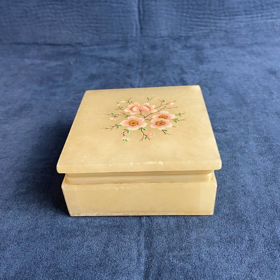 italian alabaster trinket box - Gem