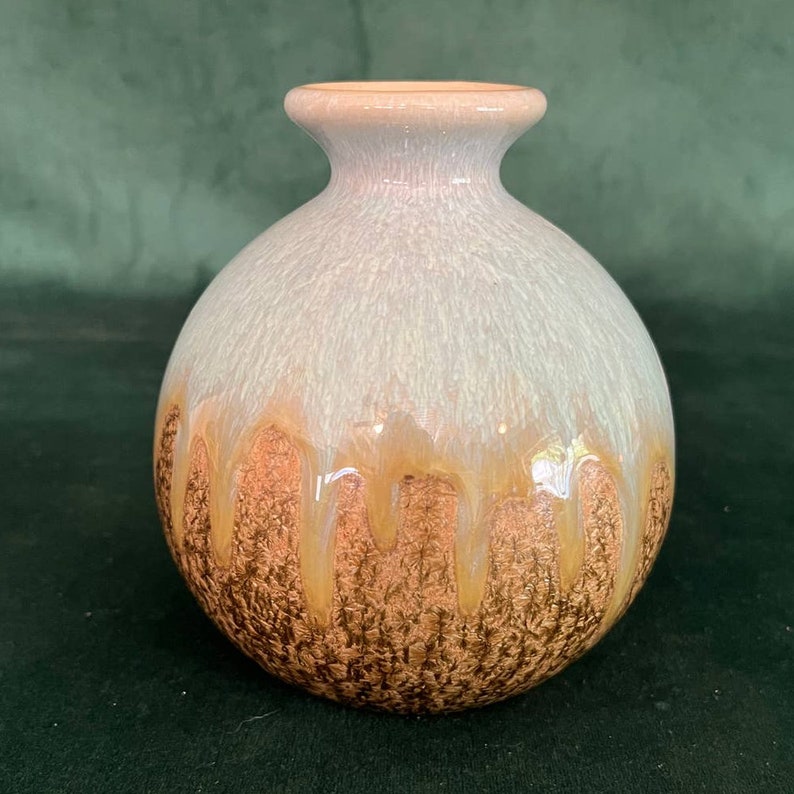 Vintage Art Pottery Vase Textured Crystalline Underglaze - Etsy