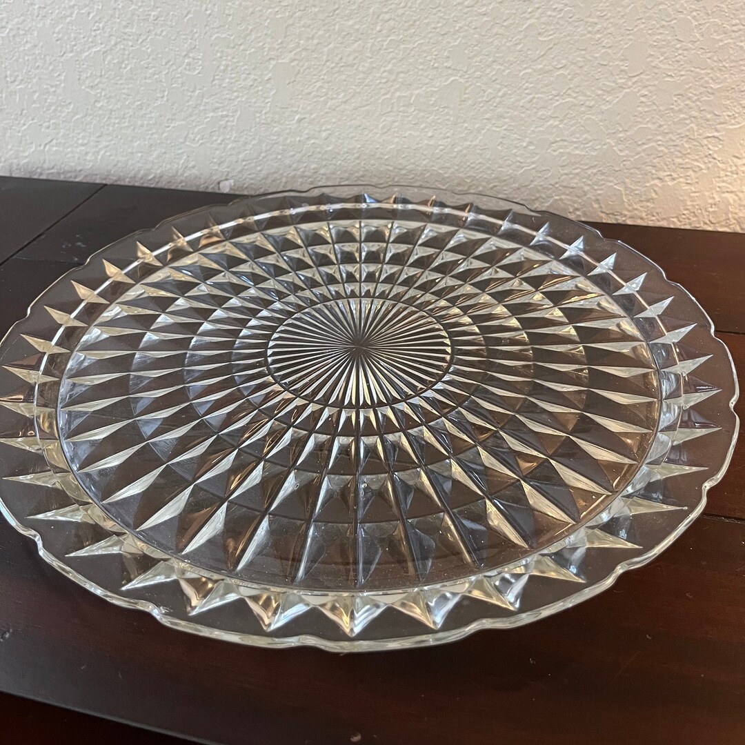 Jeanette Windsor Clear Round Cake Torte Appetizer Plate - Etsy