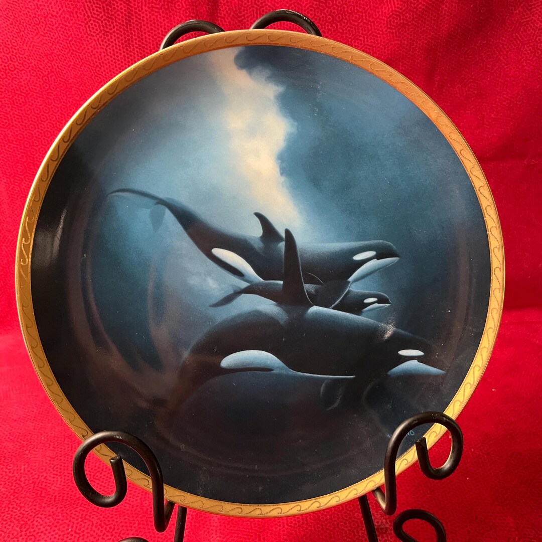 Wyland Hamilton Collector Plates Great Mammals of the Sea Orca Trio - Etsy