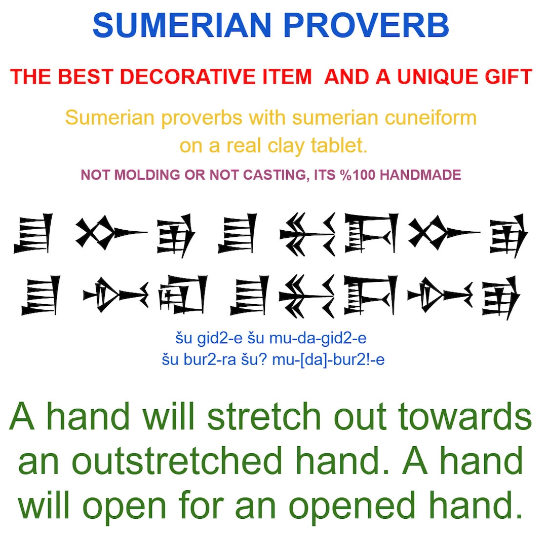 Sumerian Proverbs With Sumerian Cuneiform on a Real Clay Tablet. the ...