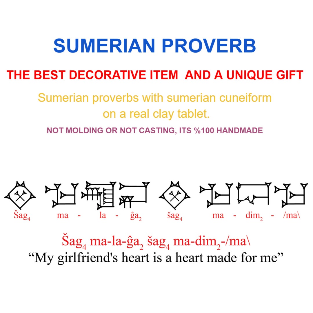 Sumerian Proverbs With Sumerian Cuneiform on a Real Clay Tablet. the ...