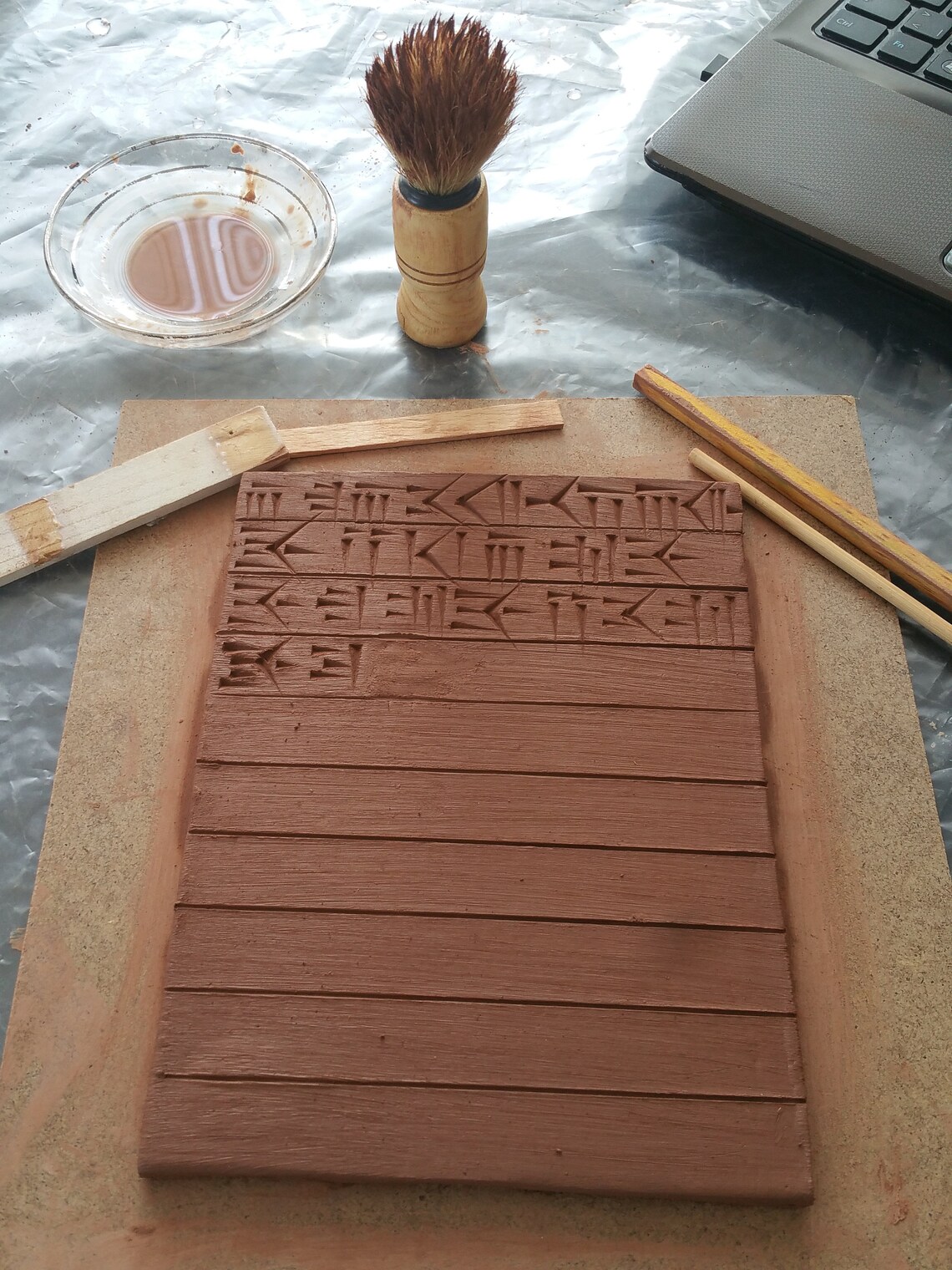 Sumerian Proverbs With Sumerian Cuneiform on a Real Clay Tablet. the ...