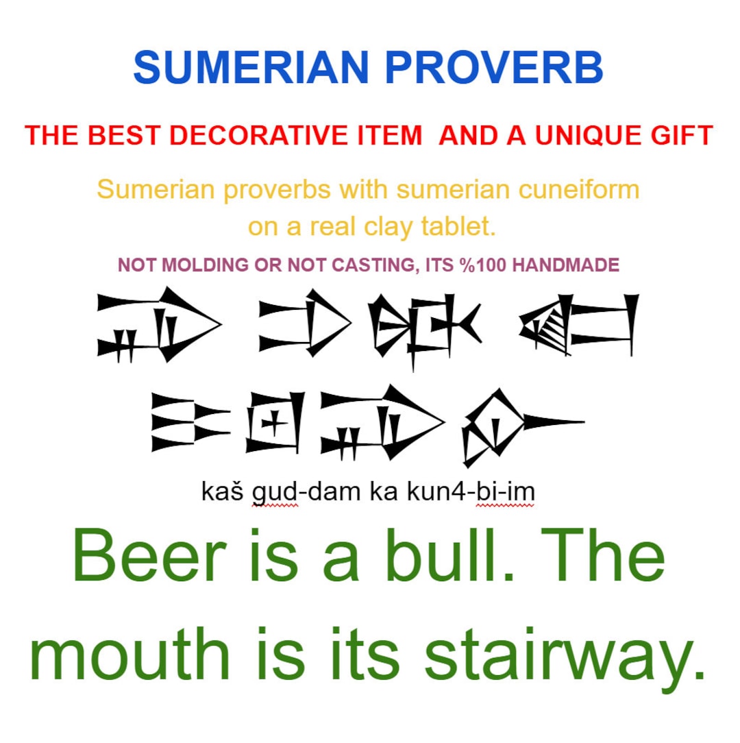 Sumerian Proverbs With Sumerian Cuneiform on a Real Clay Tablet. the ...