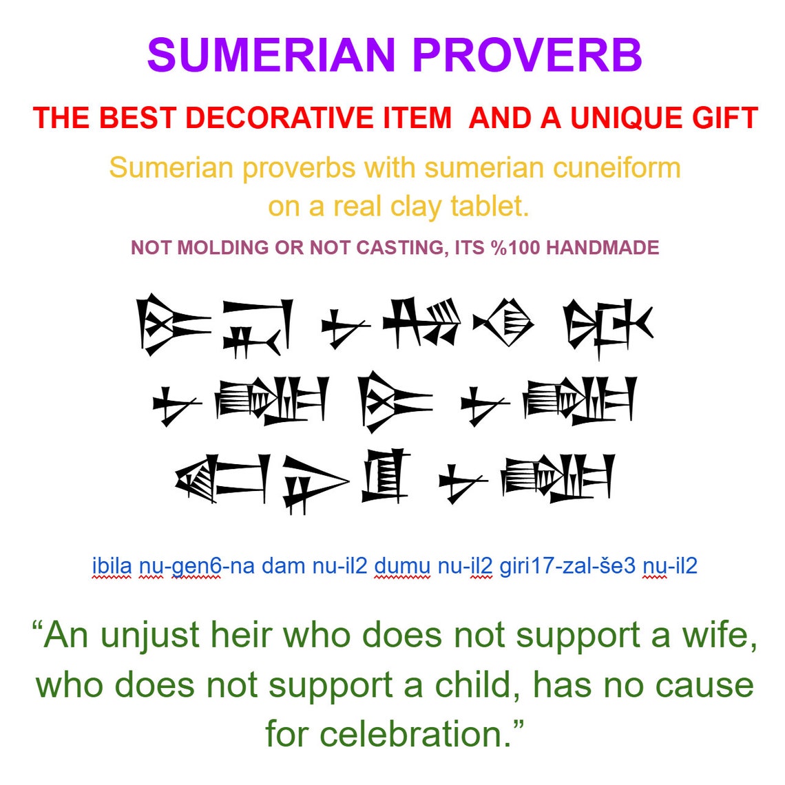 Sumerian Proverbs With Sumerian Cuneiform on a Real Clay Tablet. the ...