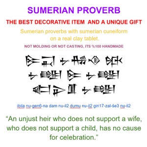 Sumerian Proverbs With Sumerian Cuneiform on a Real Clay Tablet. the ...