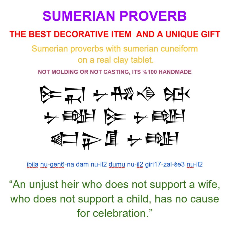 Sumerian Proverbs With Sumerian Cuneiform on a Real Clay Tablet. the ...