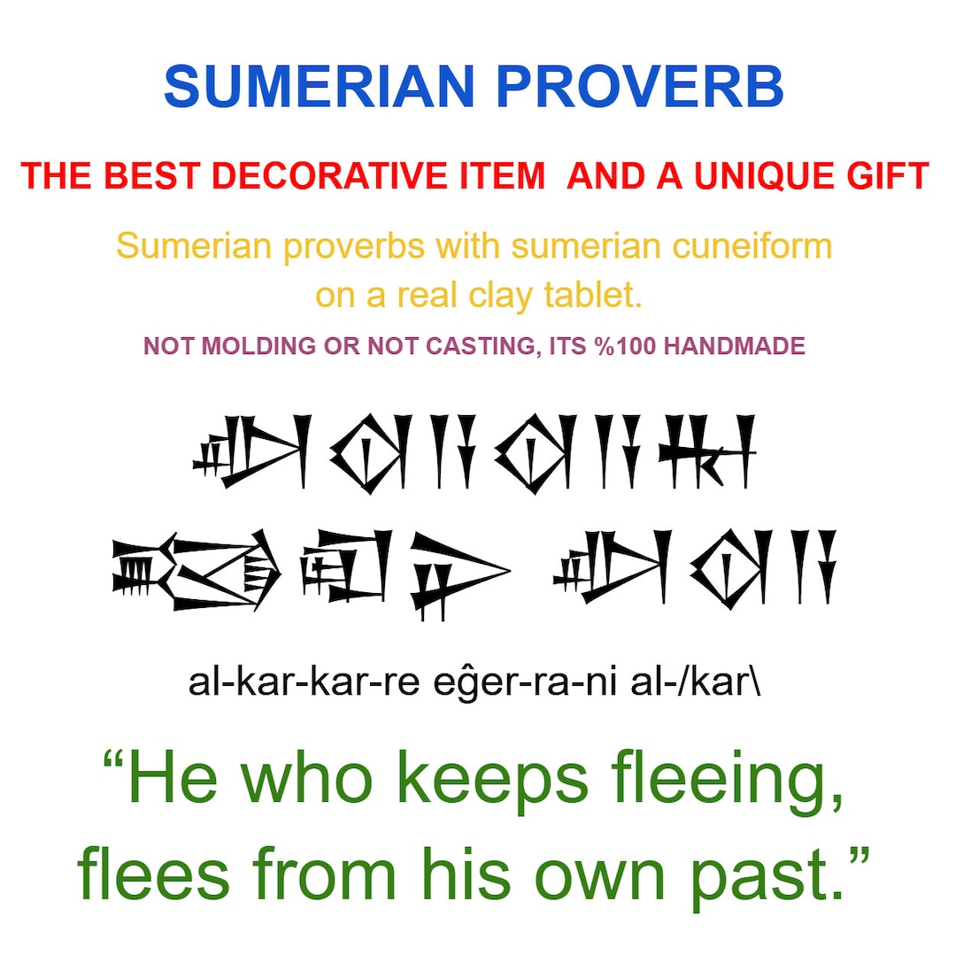 Sumerian Proverbs With Sumerian Cuneiform on a Real Clay Tablet. the ...