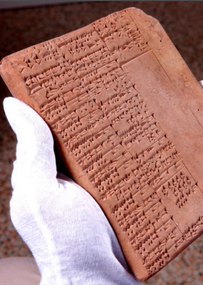 Sumerian Proverbs With Sumerian Cuneiform on a Real Clay Tablet. the ...
