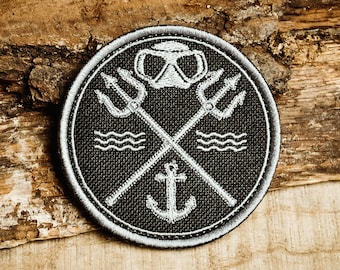 SCUBA Diver Patches Assorted Styles, Sew On, Iron On, Hook Backing ...