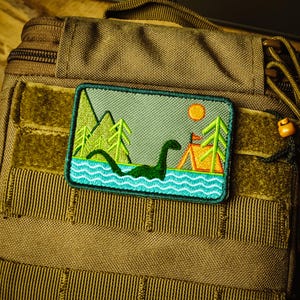 Nessi, Loch Ness Monster Patch- Water, Mountain, Forest - Velcro Morale Patch, Velcro Patch ...