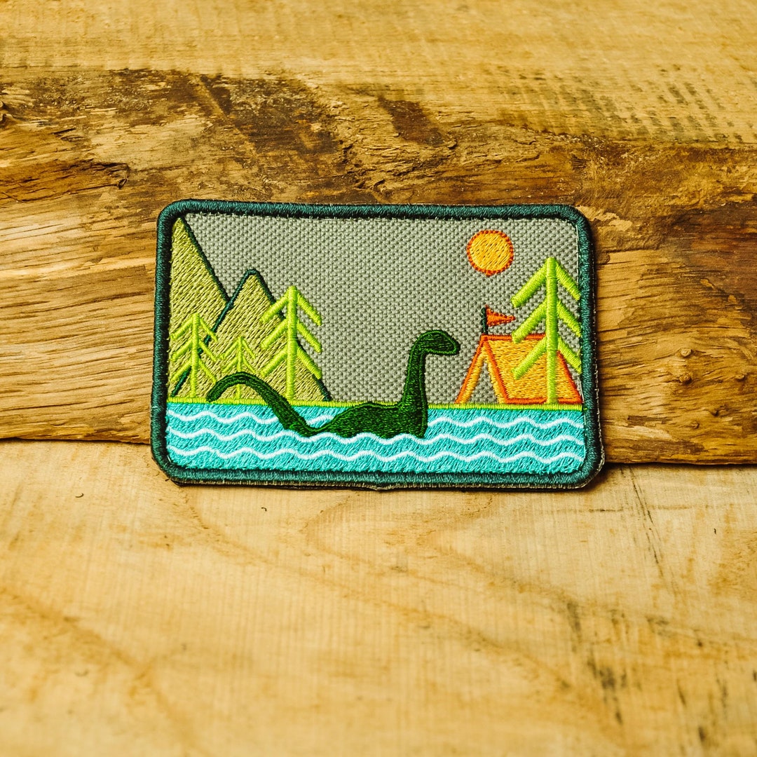 Nessi, Loch Ness Monster Patch- Water, Mountain, Forest - Velcro Morale Patch, Velcro Patch ...