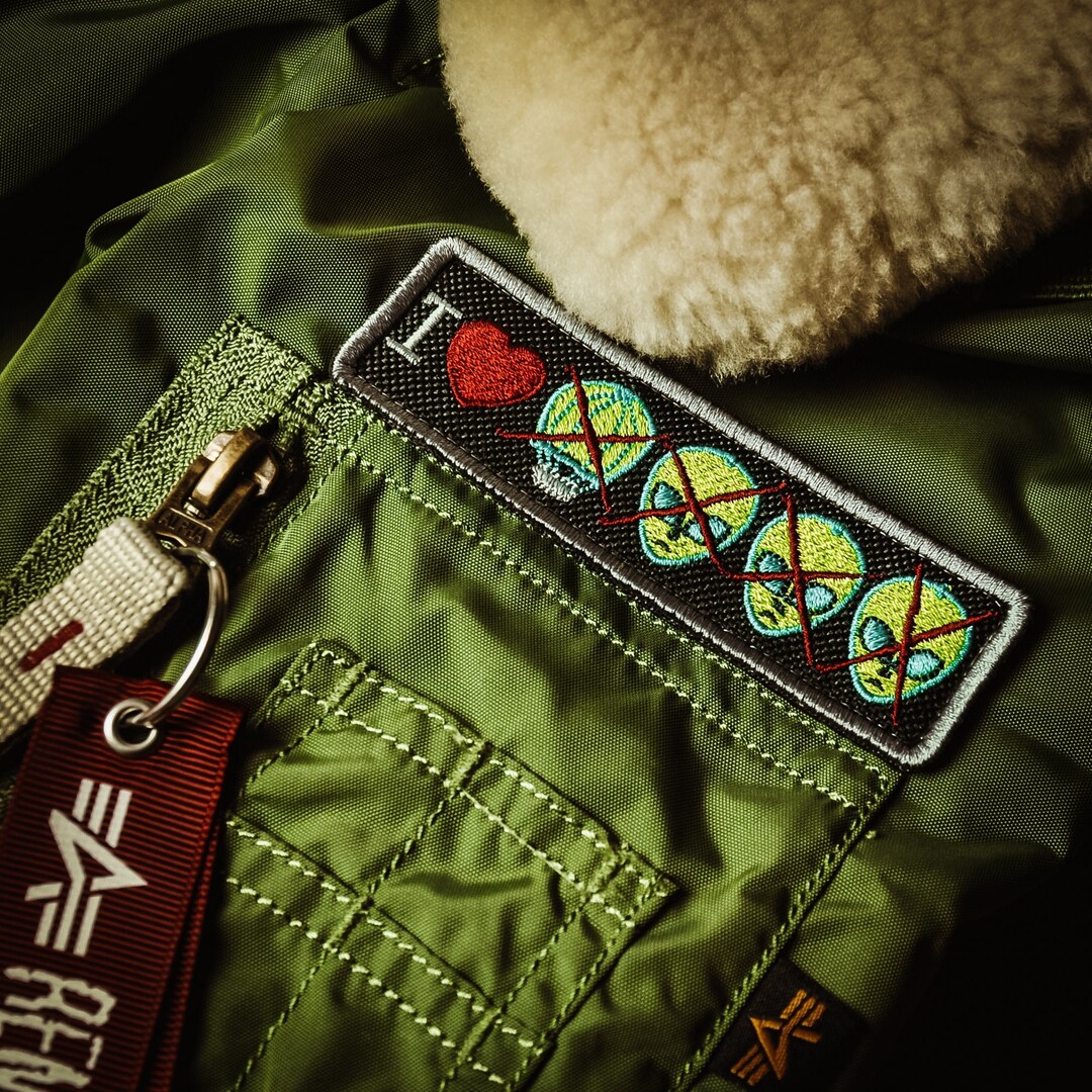 Alien Patch I Love Aliens and Balloons Velcro Morale Patch, Velcro ...