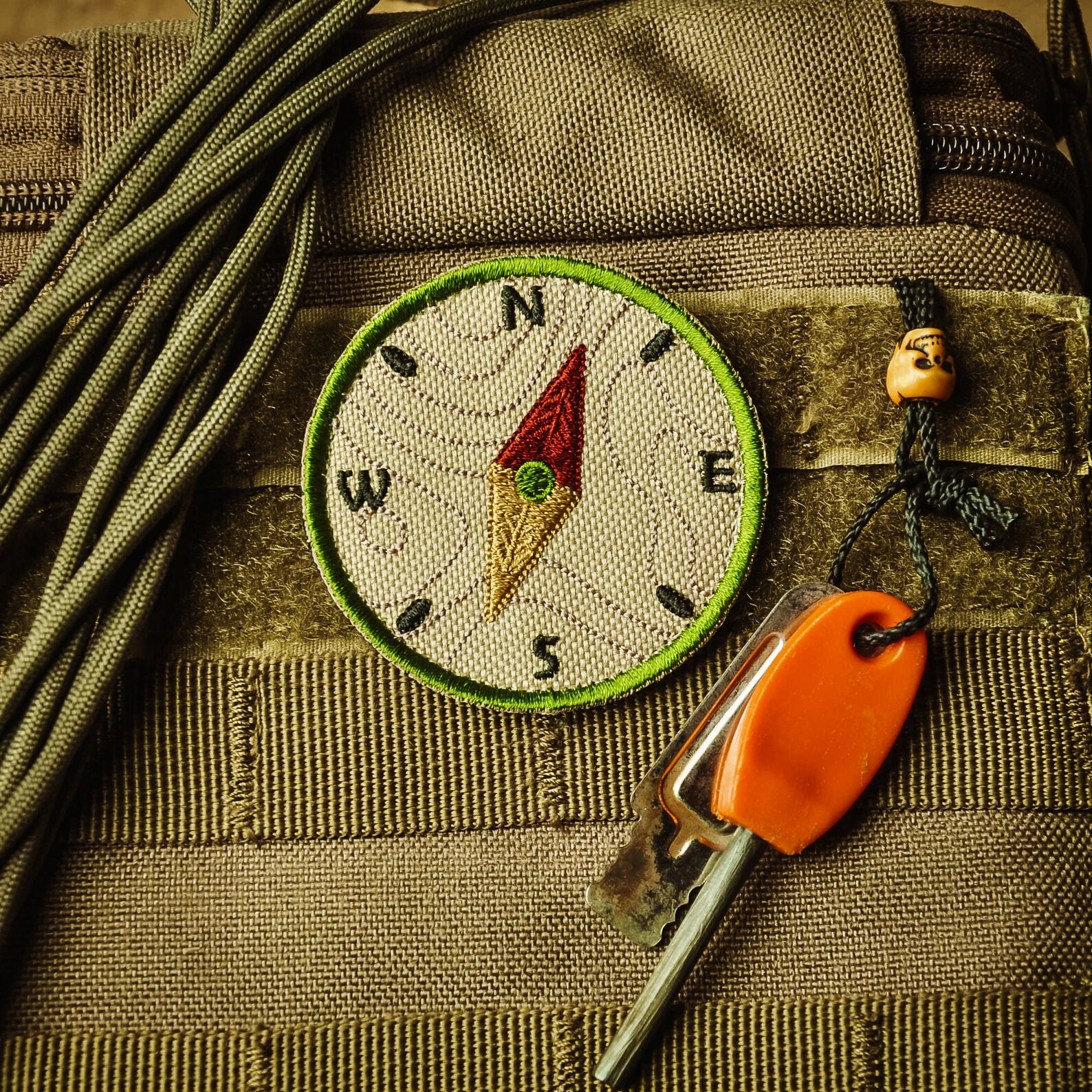 Compass Patch – Topo Morale Patch, Velcro Patch, Jackalope Forest ...