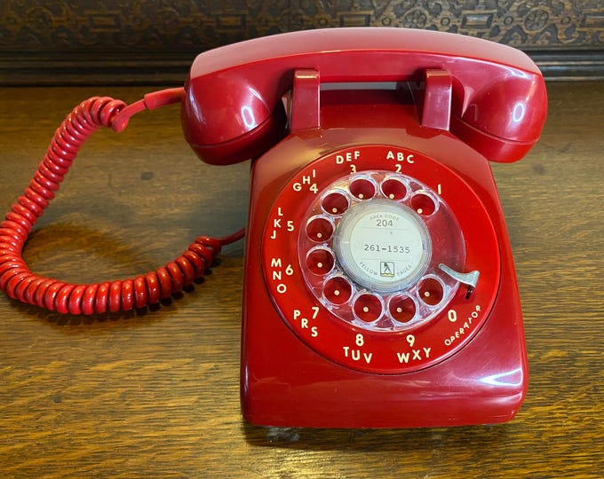 Vintage Red Rotary Telephone C.1970’s - Etsy