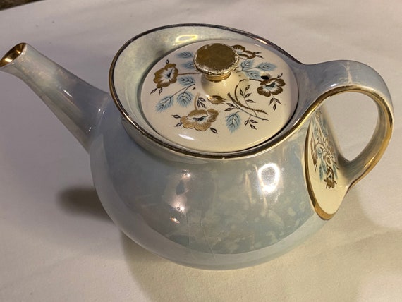 Vintage Sudlow & Sons Blue Lustreware Teapot - Etsy
