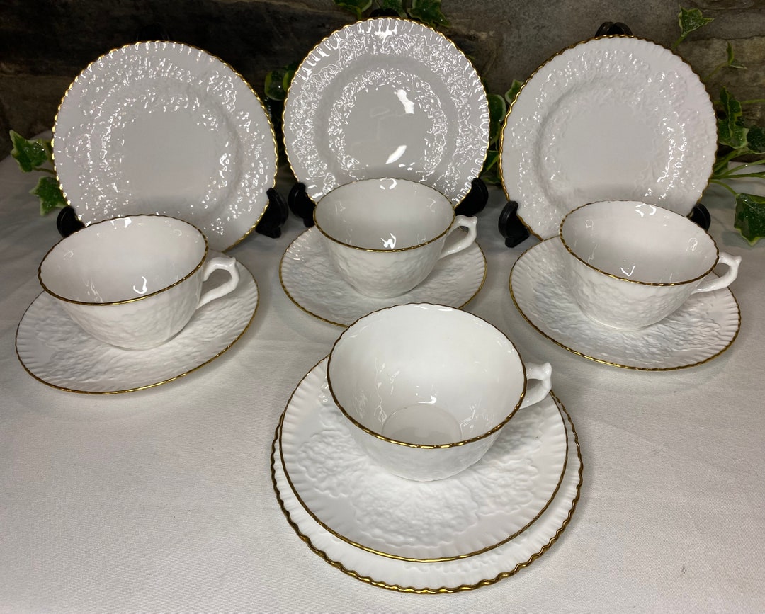 Four Vintage Spode Savoy (cabbage Leaf) Trios - Etsy