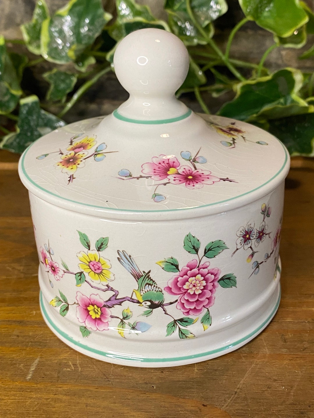 Vintage James Kent Old Foley Chinese Rose Lidded Pot C.1950’s - Etsy