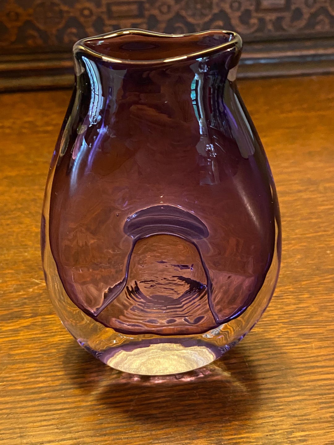 Signed Amethyst Sommerso Style Art Glass Bud Vase - Etsy