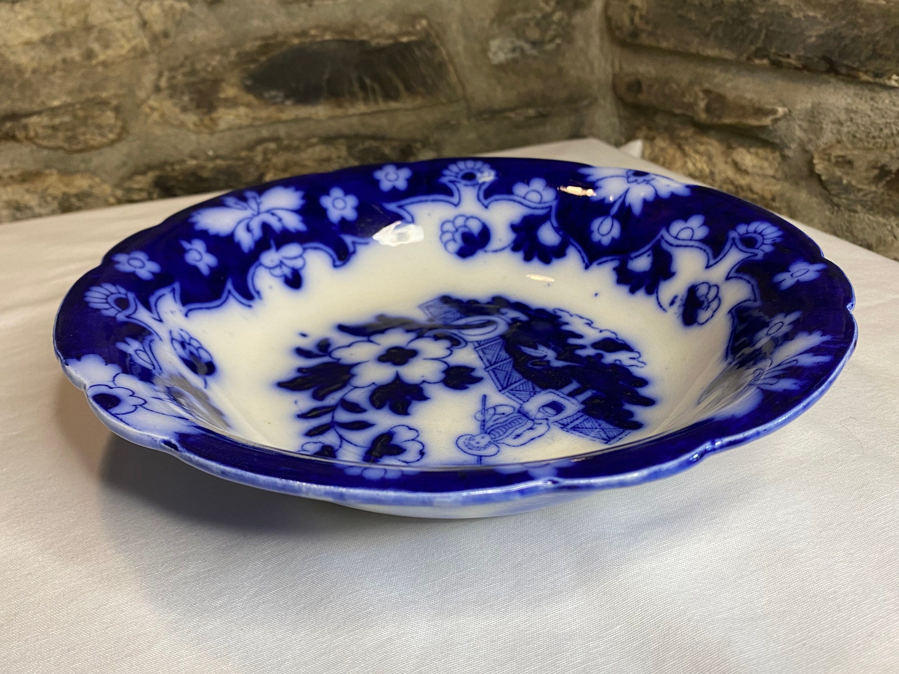 Antique Royal Staffordshire Pottery Flow Blue Pekin Bowl - Etsy