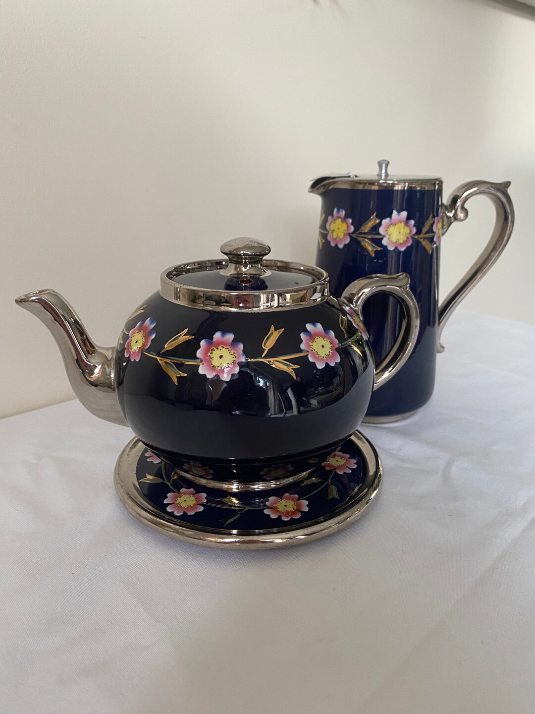 Antique Silver Lustre Teapot Teapot Stand and Jug - Etsy