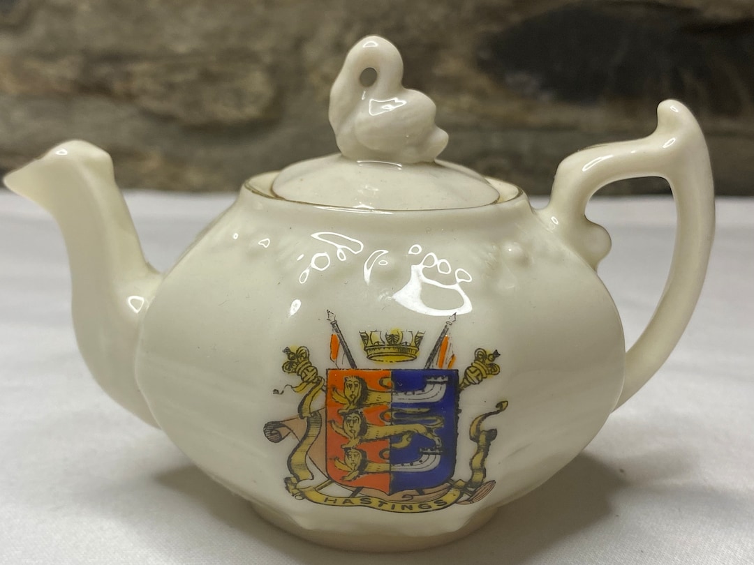 Antique Crested W & R Carlton China Teapot - Hastings - Etsy